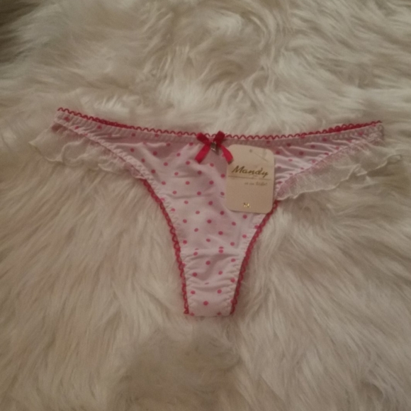 MANDY | Intimates & Sleepwear | Mandy Pink And White Polka Dot Thong ...